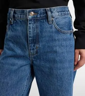 FRAME Bubble Mid-rise Barrel-leg Jeans - Blue