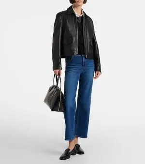 FRAME Mellow Cropped Mid-rise Straight Jeans