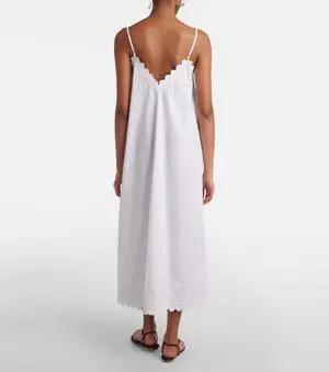 JULIET DUNN Cotton Midi Dress - White