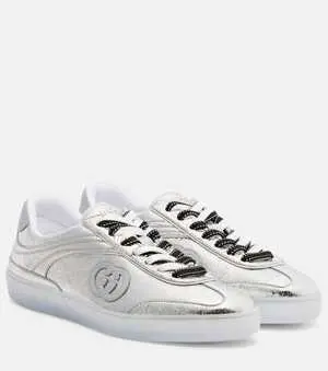 Gucci Silver Tone Sneakers For Women