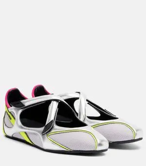 Attico Metallic Ballerina Flats - Silver