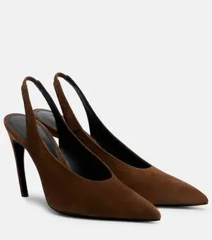 Attico Viper Suede Slingback Pumps