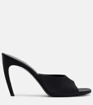 Attico Betta Satin Mules - Black