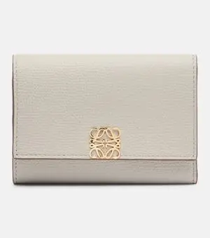 Loewe Anagram Small Leather Wallet Grey