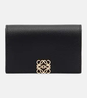 Loewe Anagram Leather Card Holder - Black
