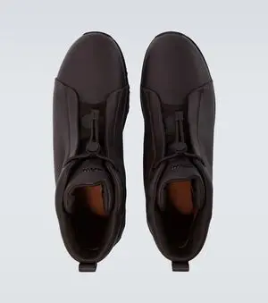 Zegna Triple Stitch Vetta Leather Sneakers