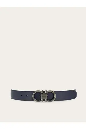 FERRAGAMO Reversible And Adjustable Gancini Belt - Natural