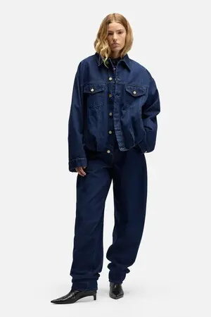 7 For All Mankind Indigo Soul Gathered Hem Jacket
