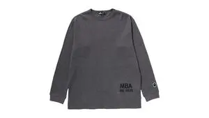 A BATHING APE Waffle Basic Long Sleeve Tee Shirt - Gray