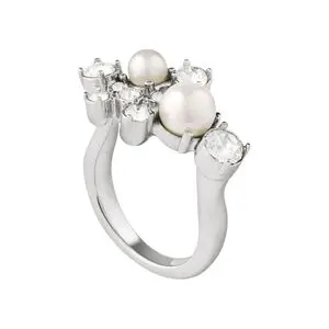 Givenchy Crystal And Pearl Fashion Ring - White