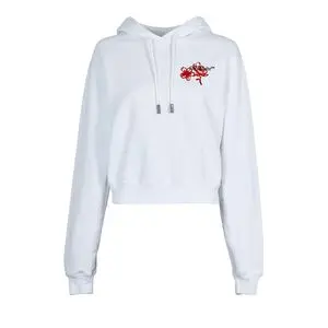 Off-white Cropped Sweatshirts Hoodies For Women