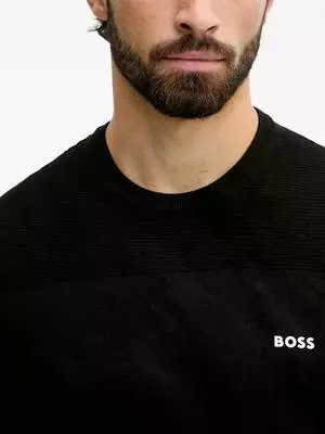 BOSS Textured Logo-print Sweater