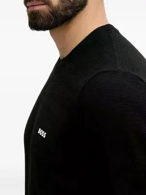 BOSS Textured Logo-print Sweater