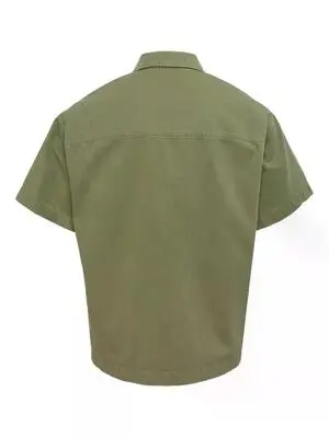Palm Angels Patch-detail Zip-up Shirt