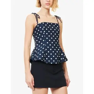 L.A-SPACE Polka Dot Woven Top