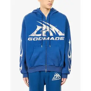 GODMADE Graphic-print Washed Cotton Hoody