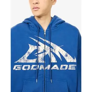 GODMADE Graphic-print Washed Cotton Hoody