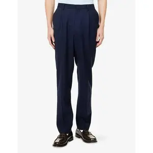 Sunspel Pleated Straight-leg Wool Trousers
