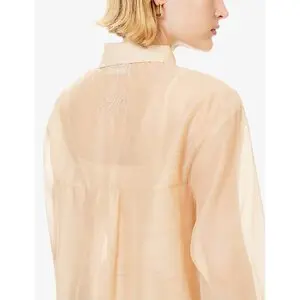 L.A-SPACE Oversized Embroidered Organza Shirt