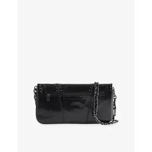 Zadig&Voltaire Rock Vintage Patent-stud Leather Clutch Bag - Black