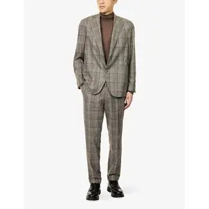OSCAR JACOBSON Ferry Patch Checked Wool Blazer