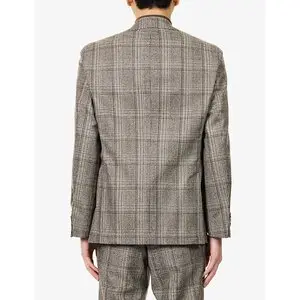 OSCAR JACOBSON Ferry Patch Checked Wool Blazer