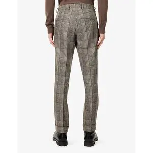 OSCAR JACOBSON Dandy Turn-up Wool Trousers