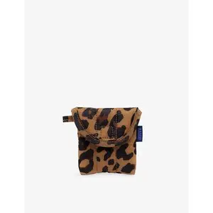 Baggu Puffy Leopard-print Woven Earbuds Case - One-color