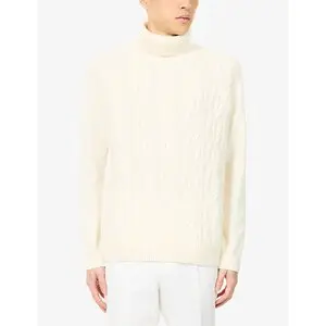 OSCAR JACOBSON Cable-knitted Wool-blend Jumper