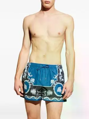 Versace Printed Swim Shorts - Blue