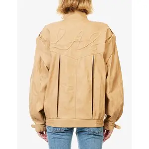L.A-SPACE Embossed-logo Faux-leather Jacket