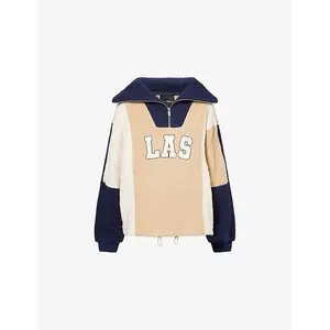 L.A-SPACE Half-zip Embroidered-logo Sweatshirt