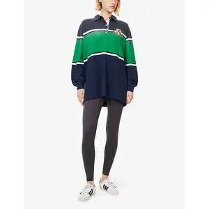 L.A-SPACE High-waisted Embroidered-logo Stretch-jersey Leggings