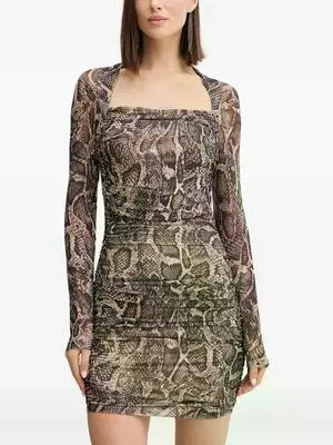 Guess Long-sleeve Mini Dress - Brown