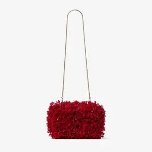 JIMMY CHOO Cloud Satin Clutch With Petal Embroidery