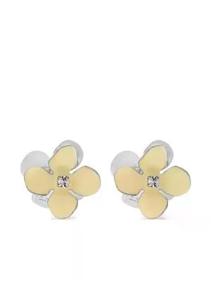 Marni Floral Motif Stud Earrings - Silver