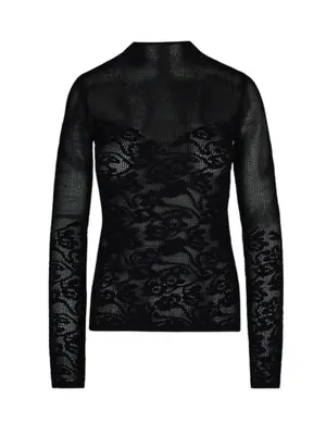 Patrizia Pepe Raw-cut Turtleneck With Lace