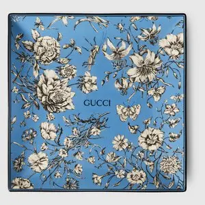 Gucci Flora Sketch Print Large Trinket Tray - Blue