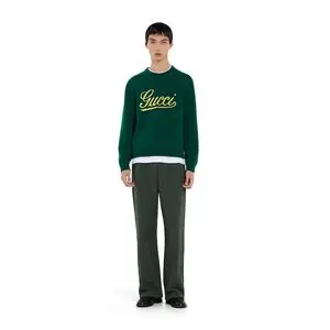Gucci Knit Wool Sweater With Intarsia - Green