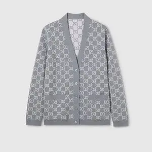 Gucci Reversible Gg Fine Wool Jacquard Cardigan
