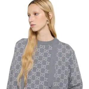 Gucci Reversible Gg Fine Wool Jacquard Cardigan