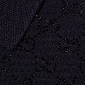 Gucci Cotton Piquet Polo Shirt With Crystals