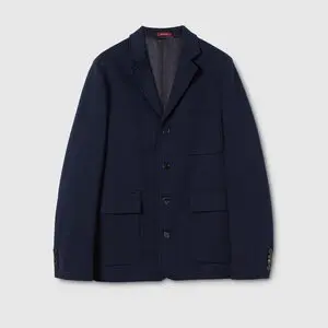Gucci Single-breasted Cotton Jersey Jacket - Blue