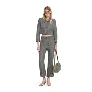 Gucci Wool Grisaille Pants With Embroidery