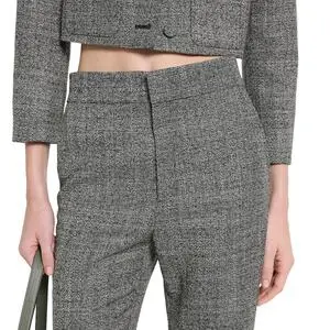 Gucci Wool Grisaille Pants With Embroidery