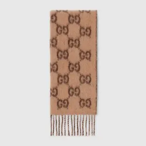 Gucci Gg Alpaca Wool Scarf Wool - Brown
