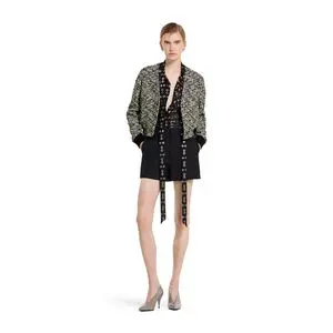 Gucci Laminated Wool Bouclé Jacket With Interlocking G Button