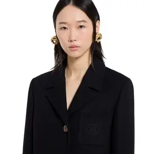 Gucci Batavia Wool Coat With Patch