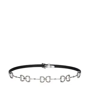Gucci Thin Belt With Crystal Horsebit Detail