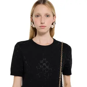 Gucci Fine Wool Dress With Gg Crystals